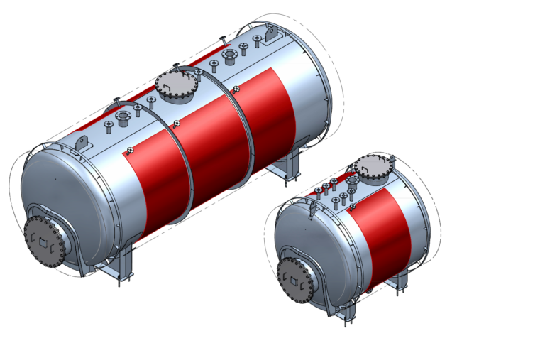 Horizontale rvs druktanks voor de opslag van hars - Gpi Tanks
