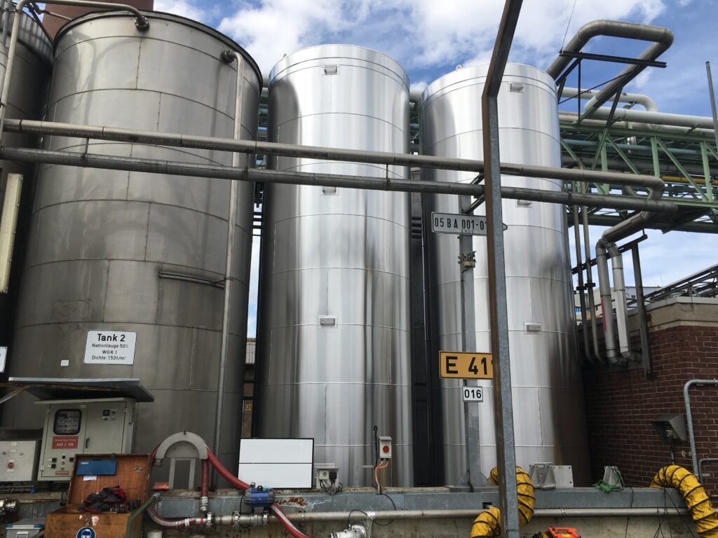 2x 50m3 caustic soda storage tanks for Kalle